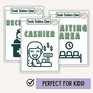 Dentist Clinic Pretend Play Printables for Kids Preschool Pre K A4 ...