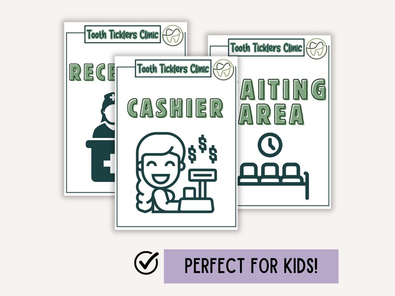 Dentist Clinic Pretend Play Printables for Kids Preschool Pre K A4 ...