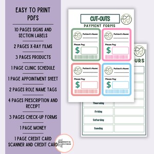 Dentist Clinic Pretend Play Printables for Kids Preschool Pre K A4 ...