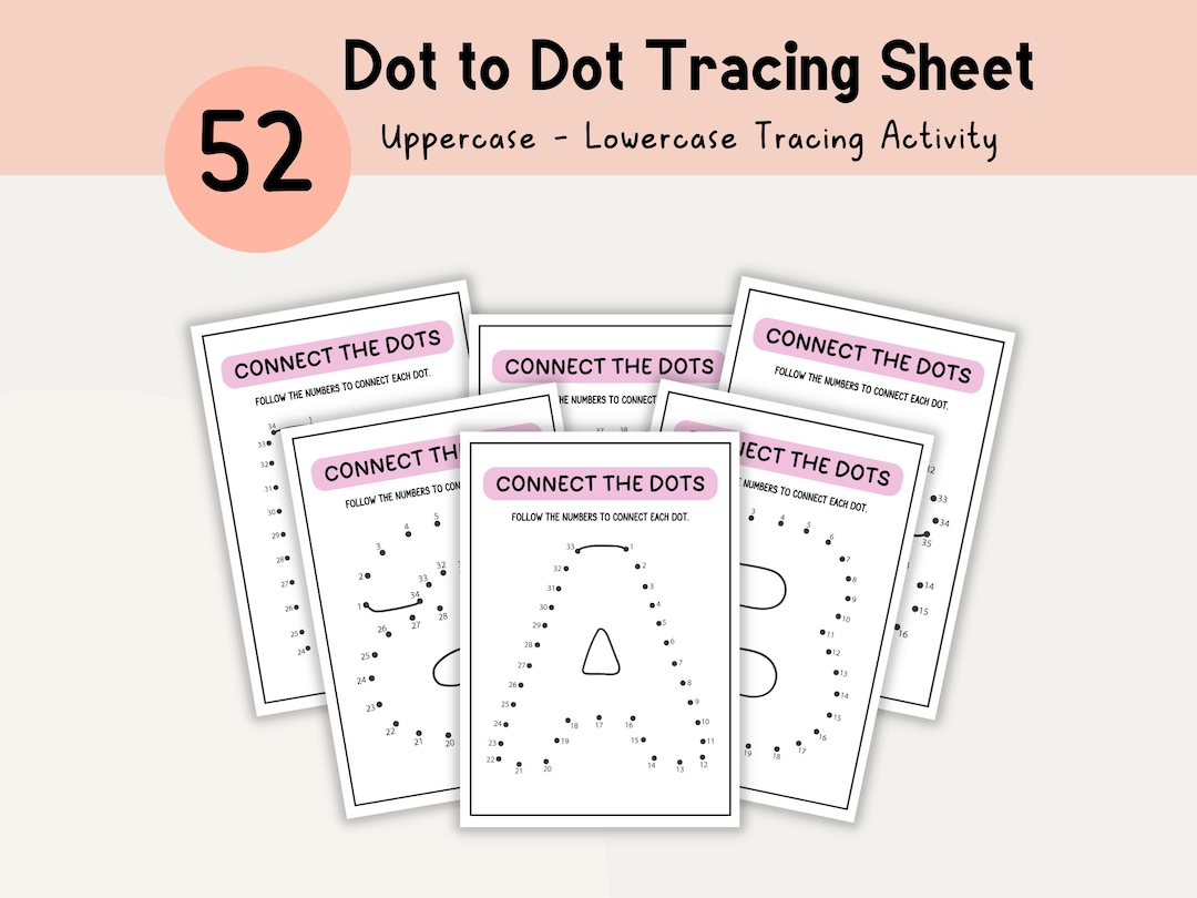 Dot to Dot Alphabet Tracing Printables Preschool Dot to Dot Worksheet ...