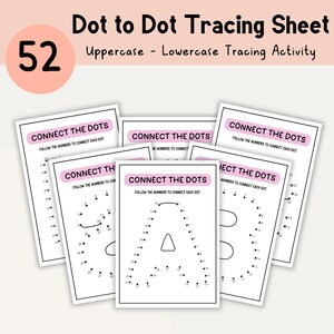 Dot to Dot Alphabet Tracing Printables Preschool Dot to Dot Worksheet ...