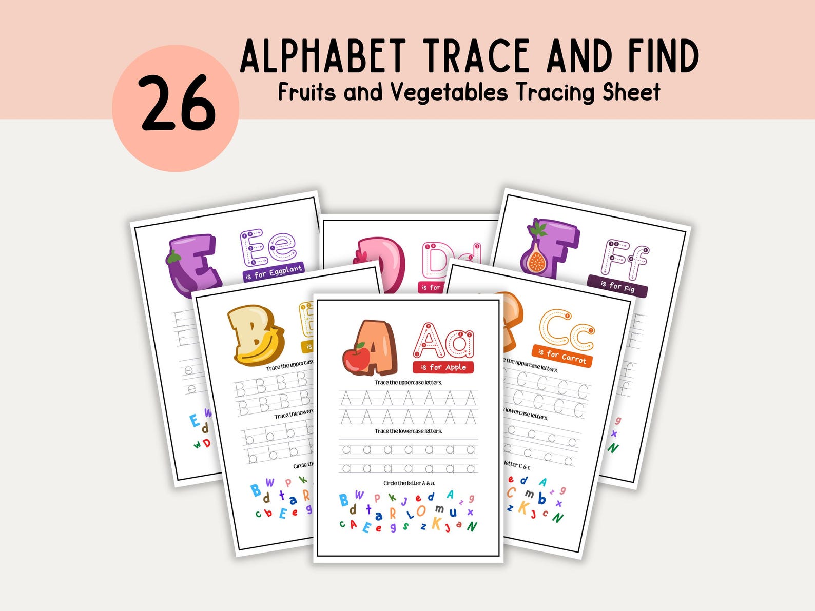 Alphabet Worksheets Printable Bundle for Preschool Printable Bundle for ...