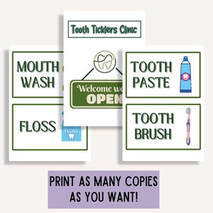 Dentist Clinic Pretend Play Printables for Kids Preschool Pre K A4 ...