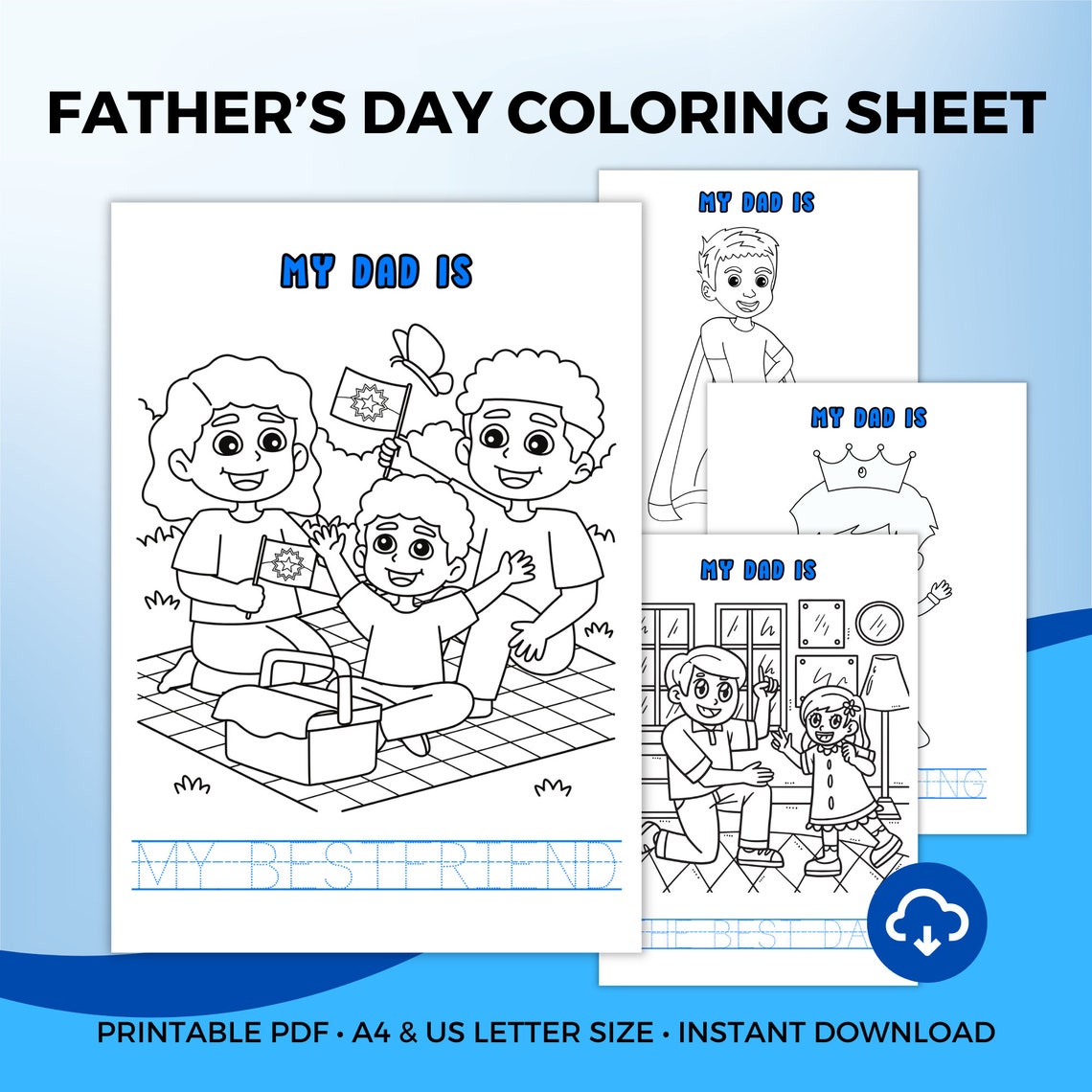 All About My Dad Fathers Day Printable Father's Day Printable Pack ...