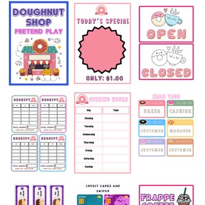 Doughnut Shop Pretend Play Printable Pretend Play Printable Bundle ...