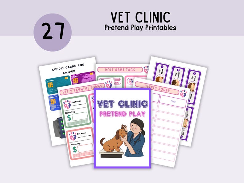 Vet Clinic Pretend Play Printable Pretend Play Printable Bundle Vet ...