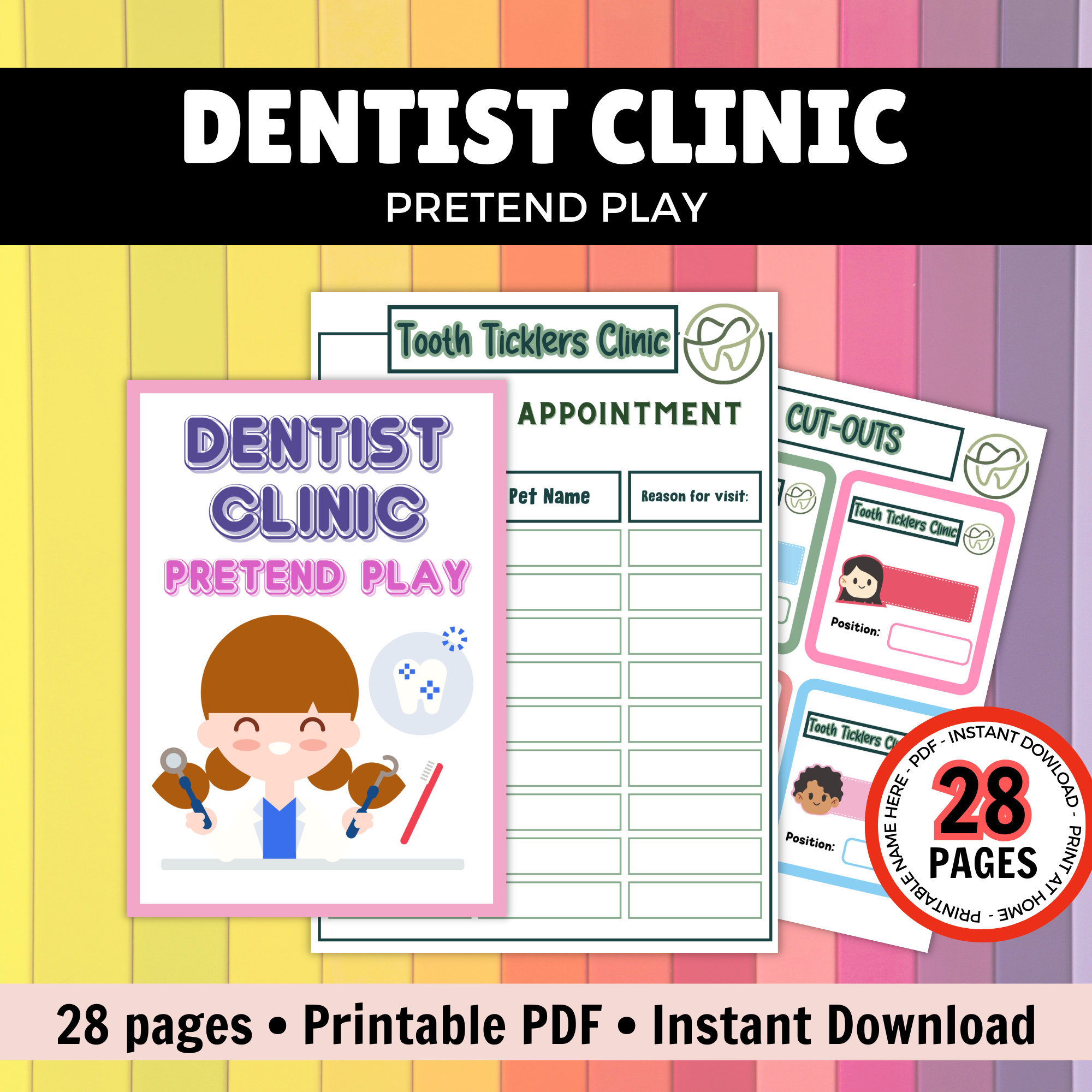 Dentist Clinic Pretend Play Printables Ultimate Pretend Play Printables ...