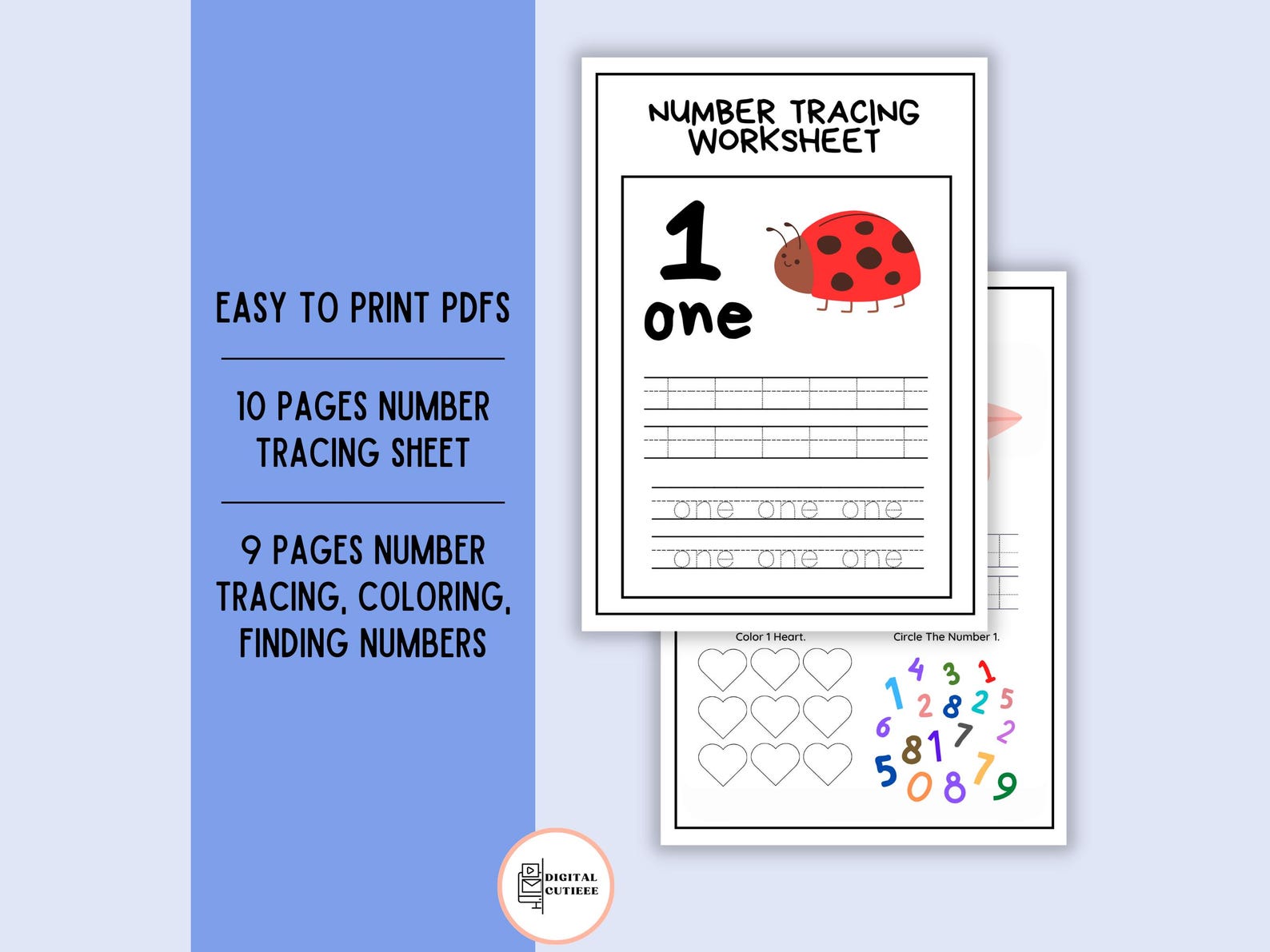 Number Tracing Preschool Worksheet Printable Number Tracing Worksheet ...