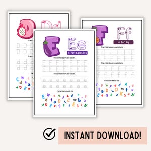 Alphabet Worksheets Printable Bundle for Preschool Printable Bundle for ...