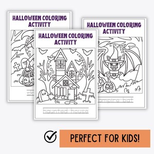 Halloween Coloring Tracing Worksheet for Kids Halloween Coloring ...