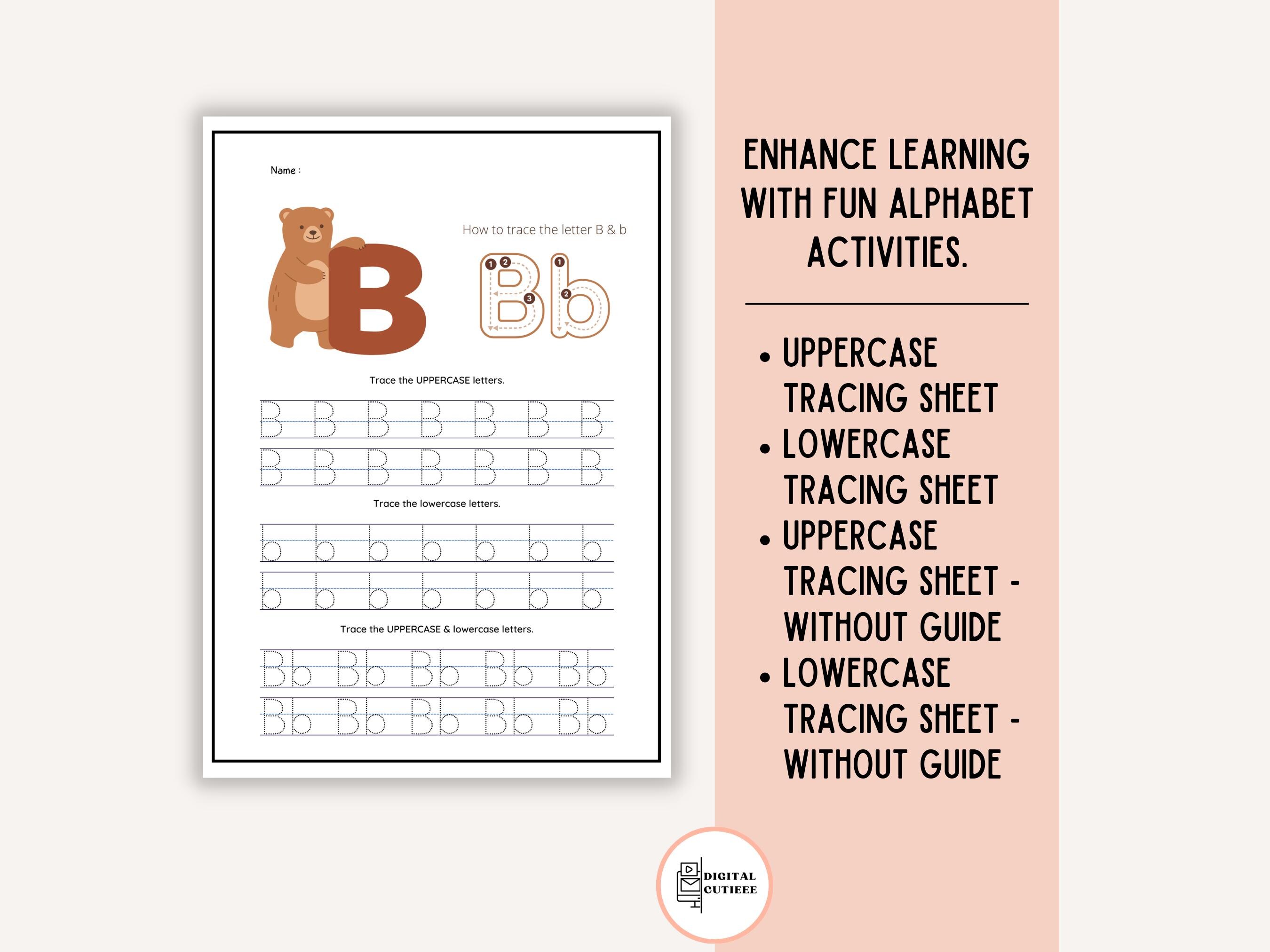 Preschool Alphabet Tracing Worksheets for Kids Preschool Pre K A4 ...