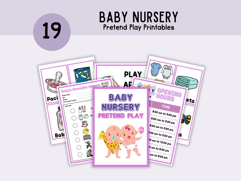 Baby Nursery Pretend Play Printables for Kids Dramatic Play Printables ...