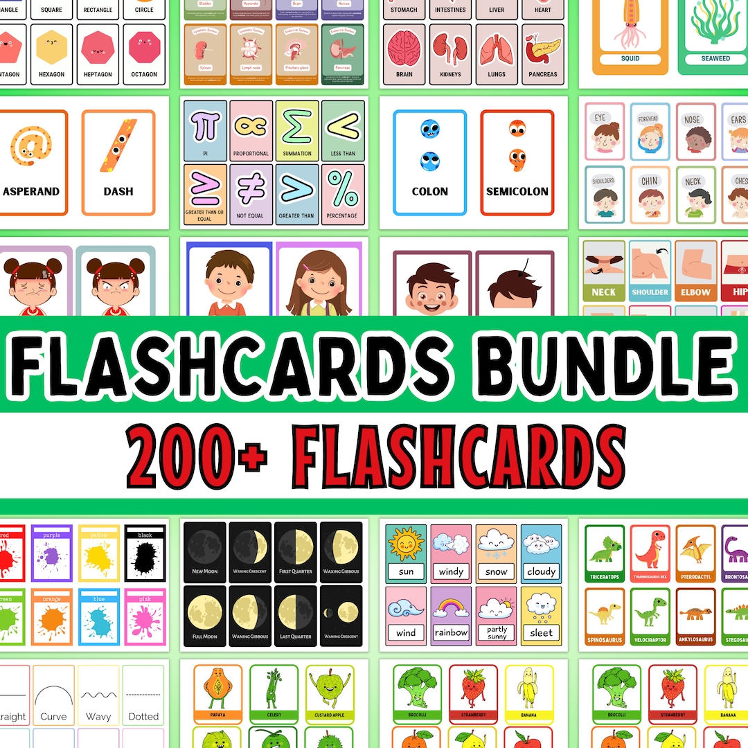 Preschool Flashcards Montessori Prek Flashcard Bundle Printable ...