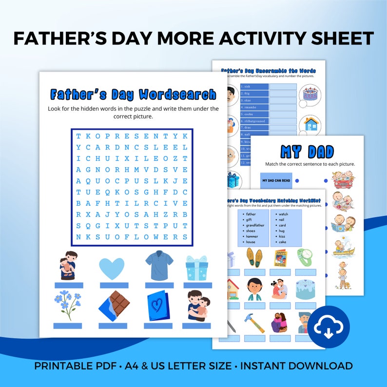 All About My Dad Fathers Day Printable Father's Day Printable Pack ...