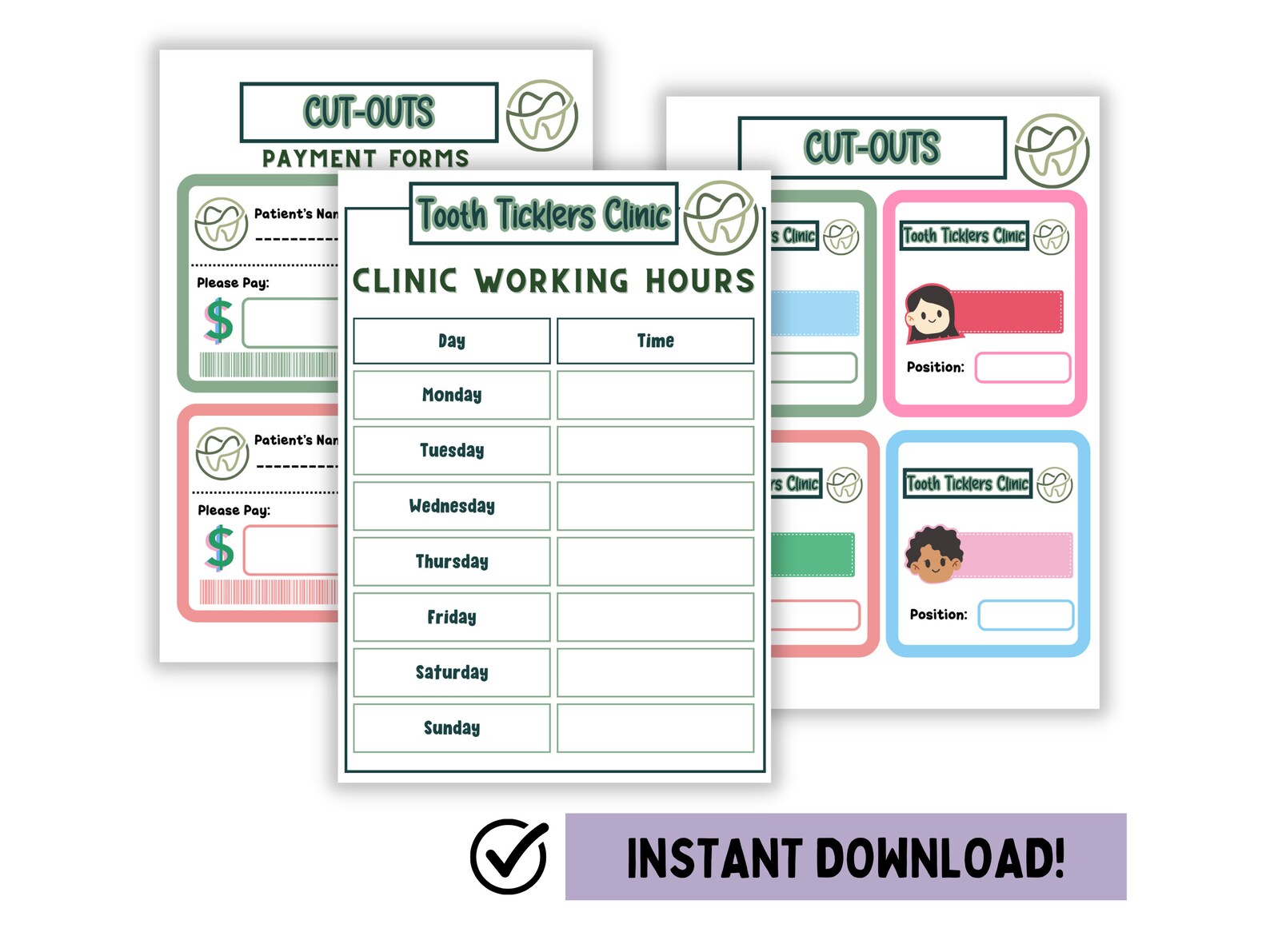 Dentist Clinic Pretend Play Printable Pretend Play Printable Bundle ...