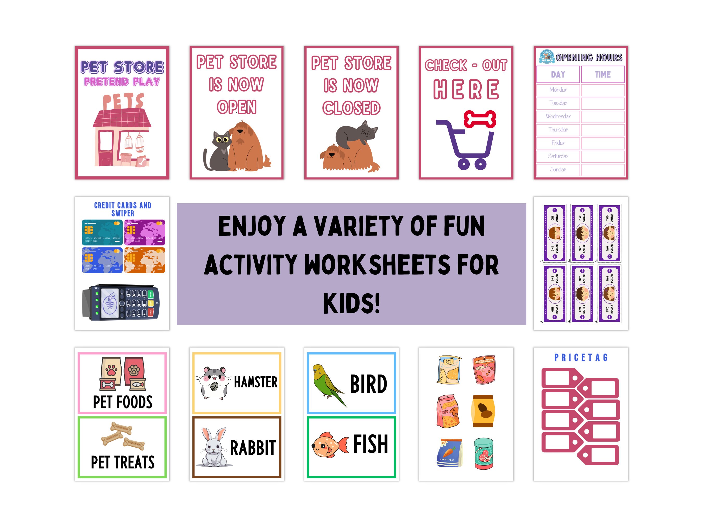 Pet Store Pretend Play Printable Pretend Play Printable Bundle Pet ...