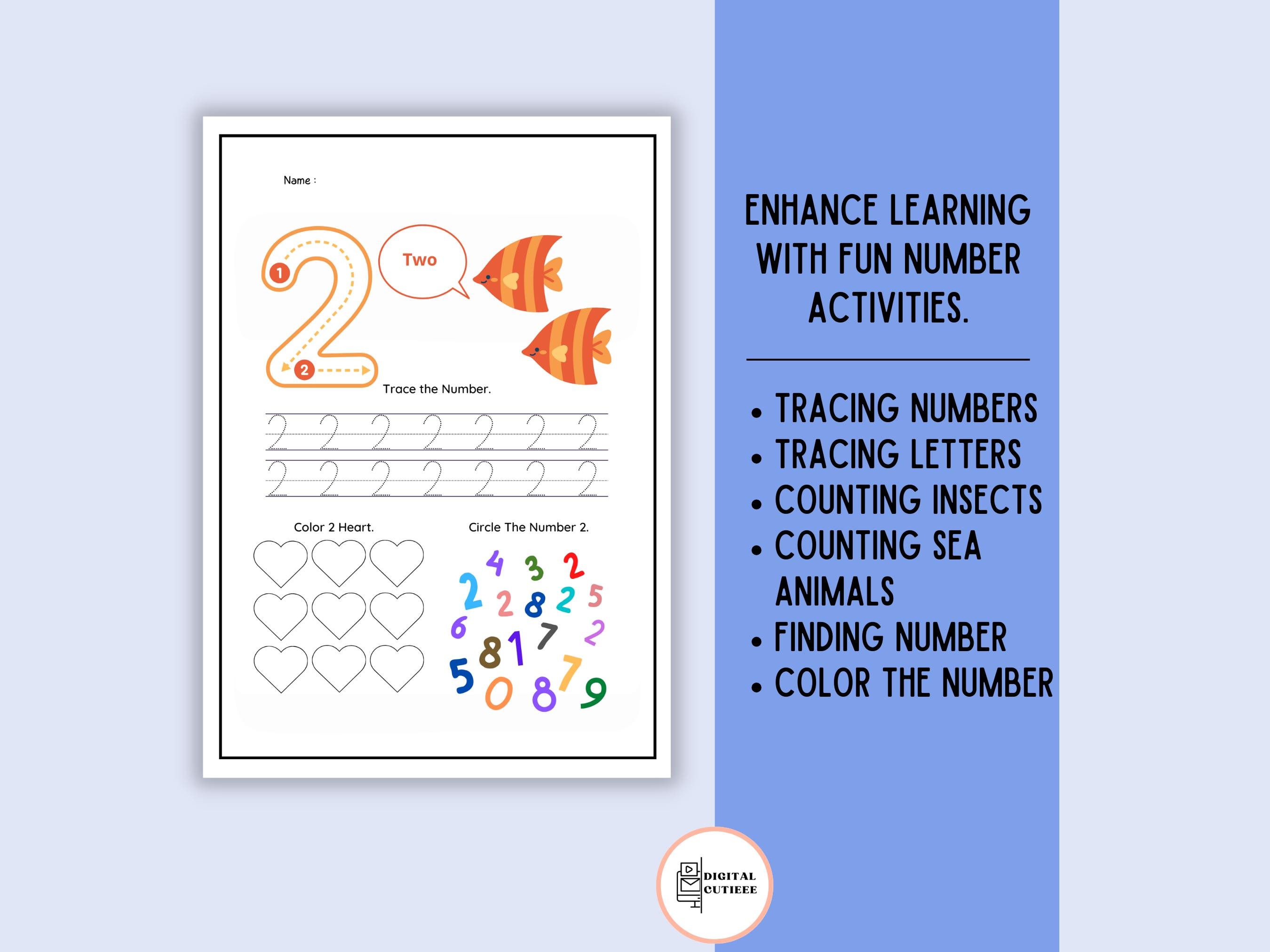 Number Tracing Preschool Worksheet Printable Number Tracing Worksheet ...