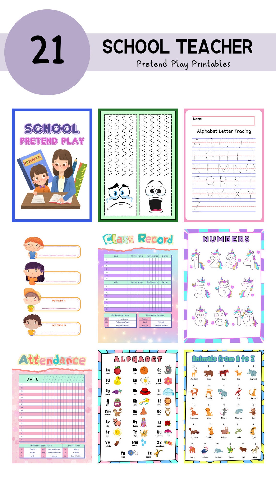 School Pretend Play Printable for Preschool Pretend Play Printable ...
