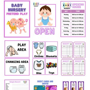 Baby Nursery Pretend Play Printables for Kids Dramatic Play Printables ...
