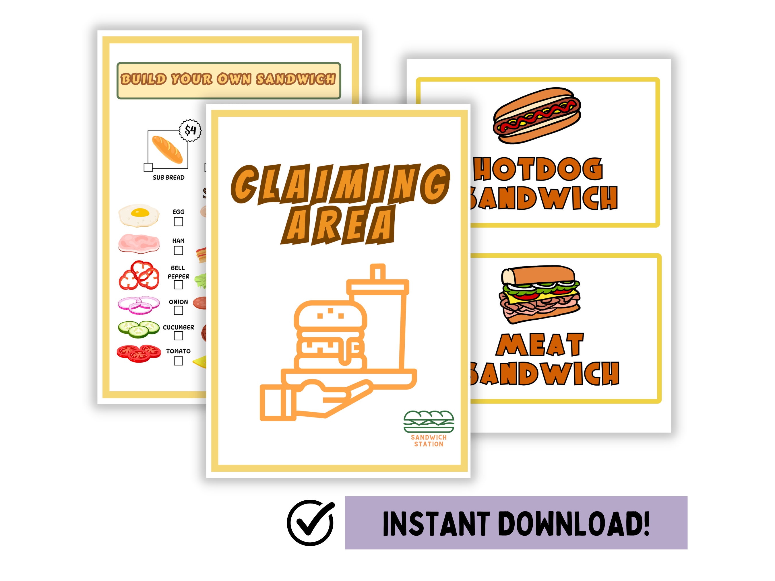 Sandwich Shop Pretend Play Printable Pretend Play Printable Bundle ...
