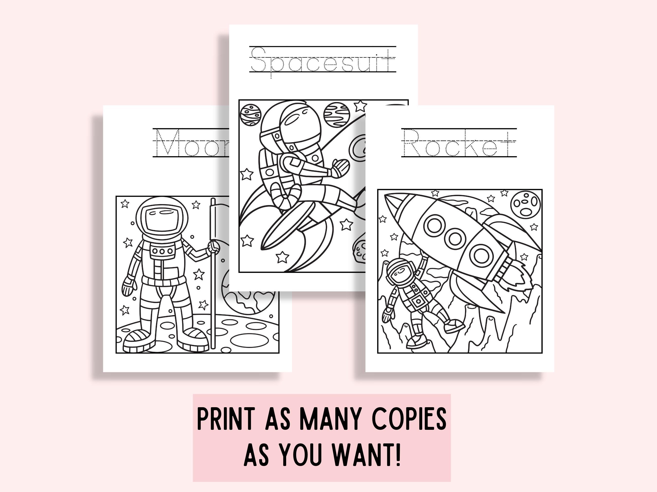 Easy Printable Coloring Pages for Kids Outer Space Coloring Book ...