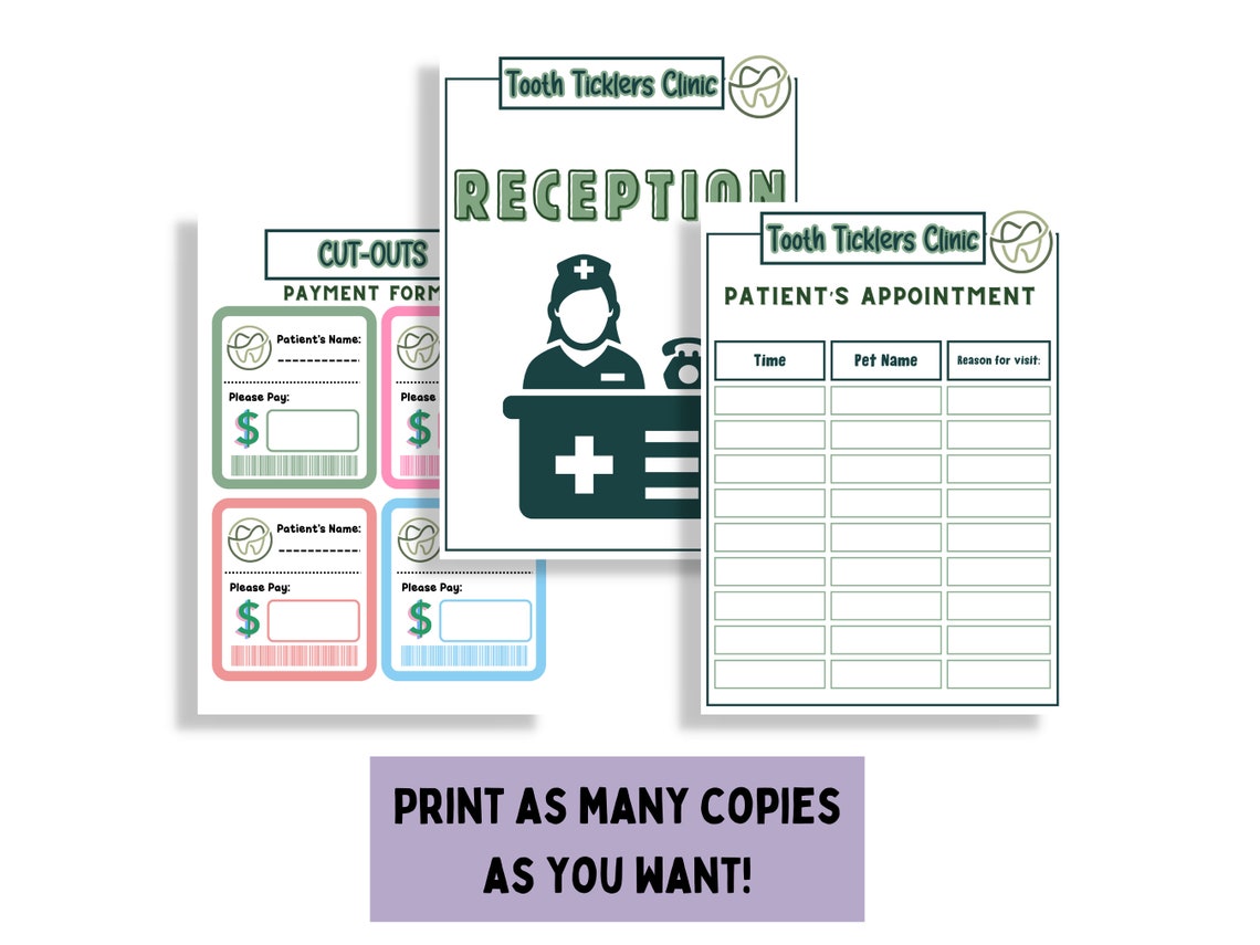 Dentist Clinic Pretend Play Printable Pretend Play Printable Bundle ...