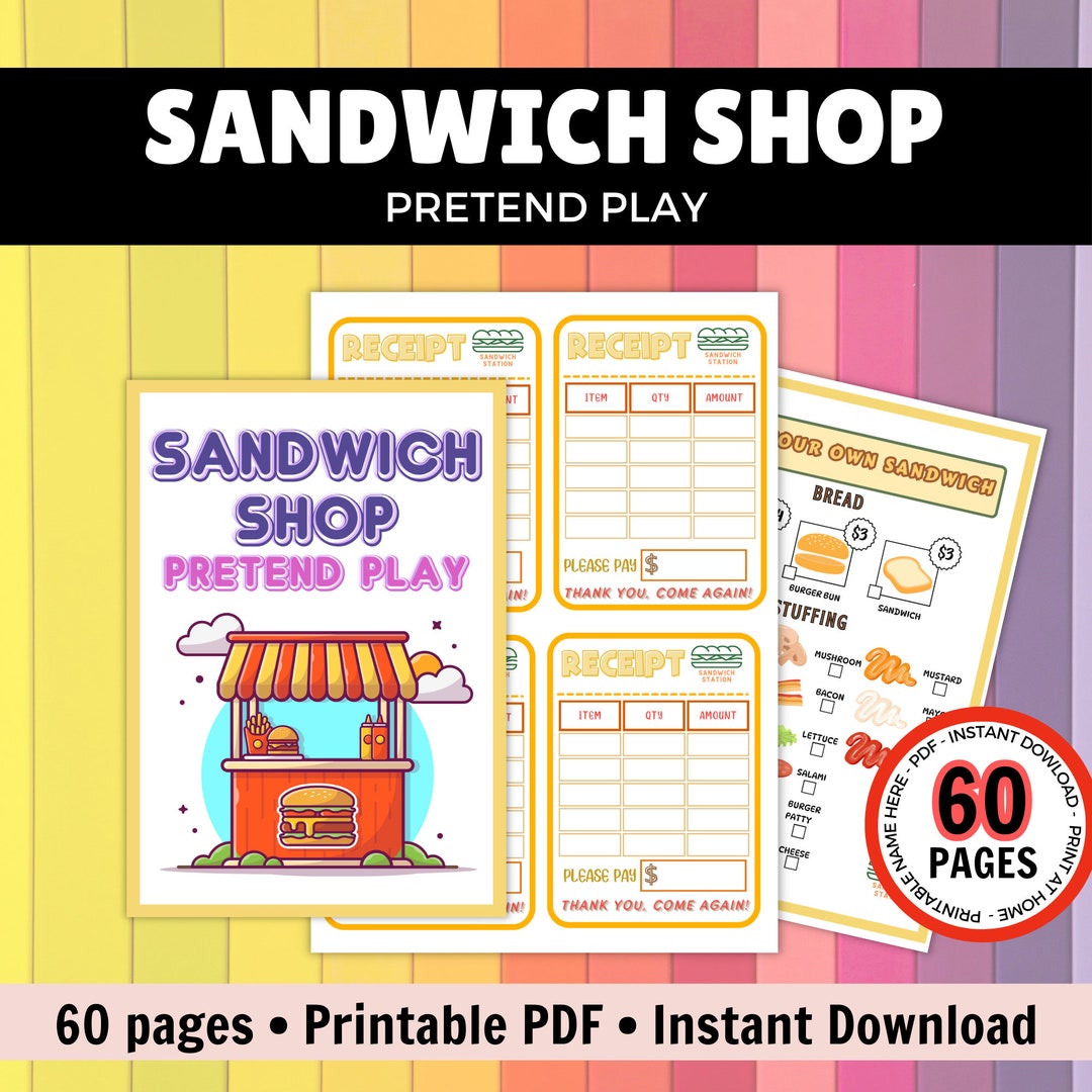 Sandwich Shop Pretend Play Printables Ultimate Pretend Play Printables ...