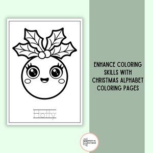 Christmas Alphabet Coloring Pages for Kids Toddlers Preschoolers ...