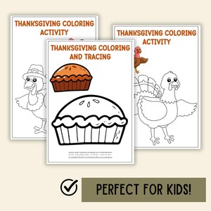 Thanksgiving Tracing Coloring Activity Worksheet Thanksgiving Tracing ...