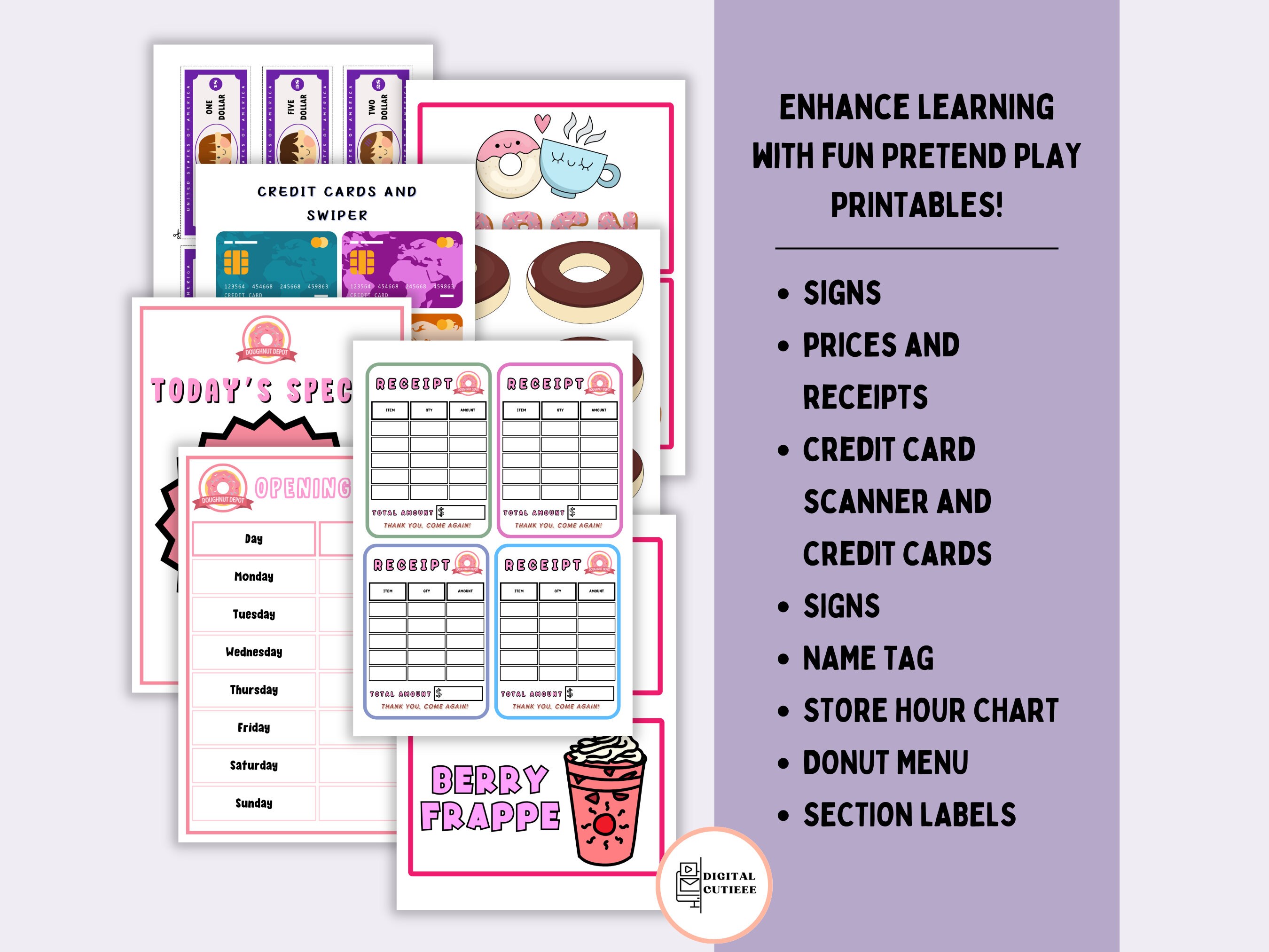 Doughnut Shop Pretend Play Printable Pretend Play Printable Bundle ...