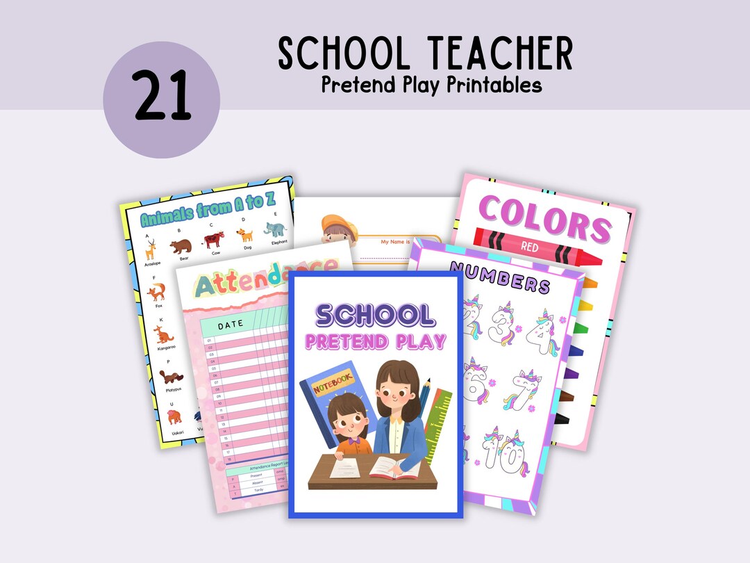 School Pretend Play Printable for Preschool Pretend Play Printable ...