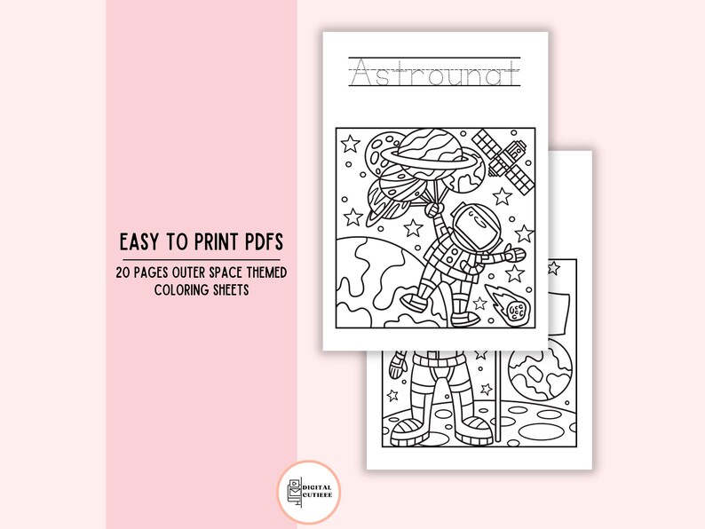 Easy Printable Coloring Pages for Kids Outer Space Coloring Book ...