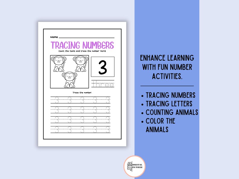 Preschool Number Tracing Worksheet Printables Number Tracing Worksheet ...