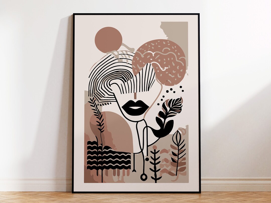 Abstract Eccentric Print With Brain and Big Lips Detail for Distinctive ...