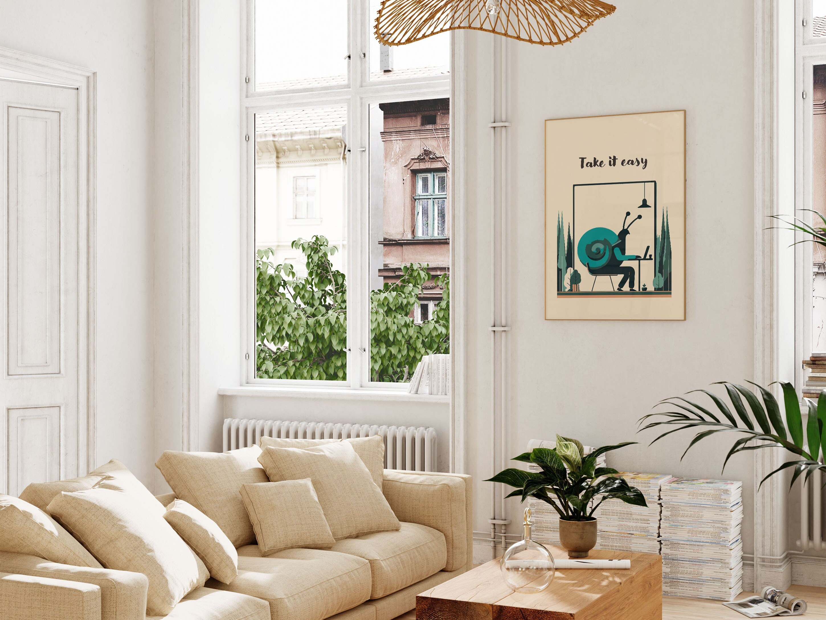 Snail Working - Quirky Poster for Fun Office Wall Art I Gift for ...