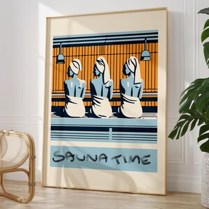 Sauna Time Poster Download for Nordic Lifestyle Scandinavian Bathroom I ...