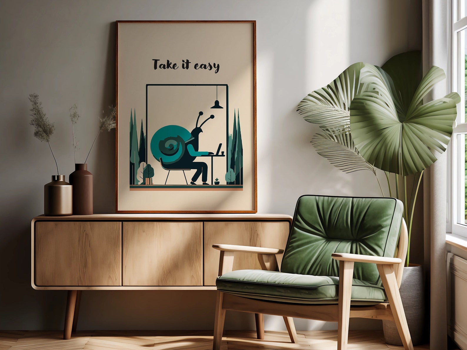 Snail Working - Quirky Poster for Fun Office Wall Art I Gift for ...