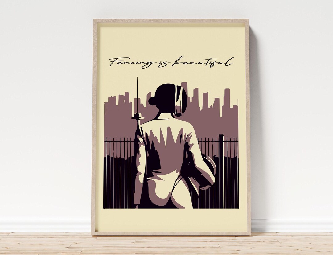 Downloadable Fencing Sport Wall Art Print for Contemporary Fencers Home ...