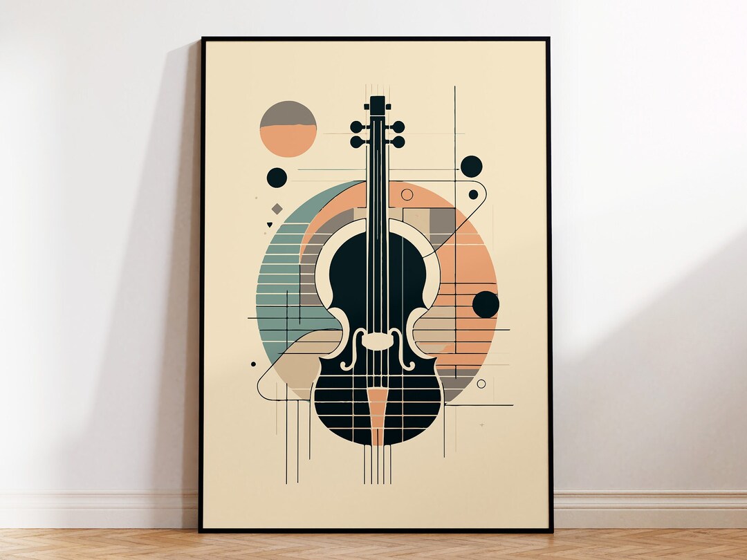 Abstract Violin Poster for Classical Music Wall Art I Framed Mid ...