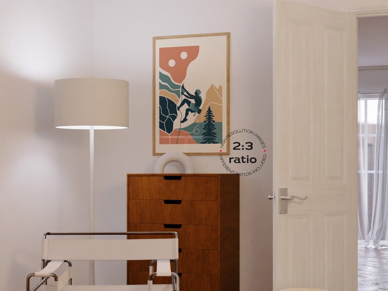 Printable Rock Climber Poster for Contemporary Home Wall Art, Abstract ...