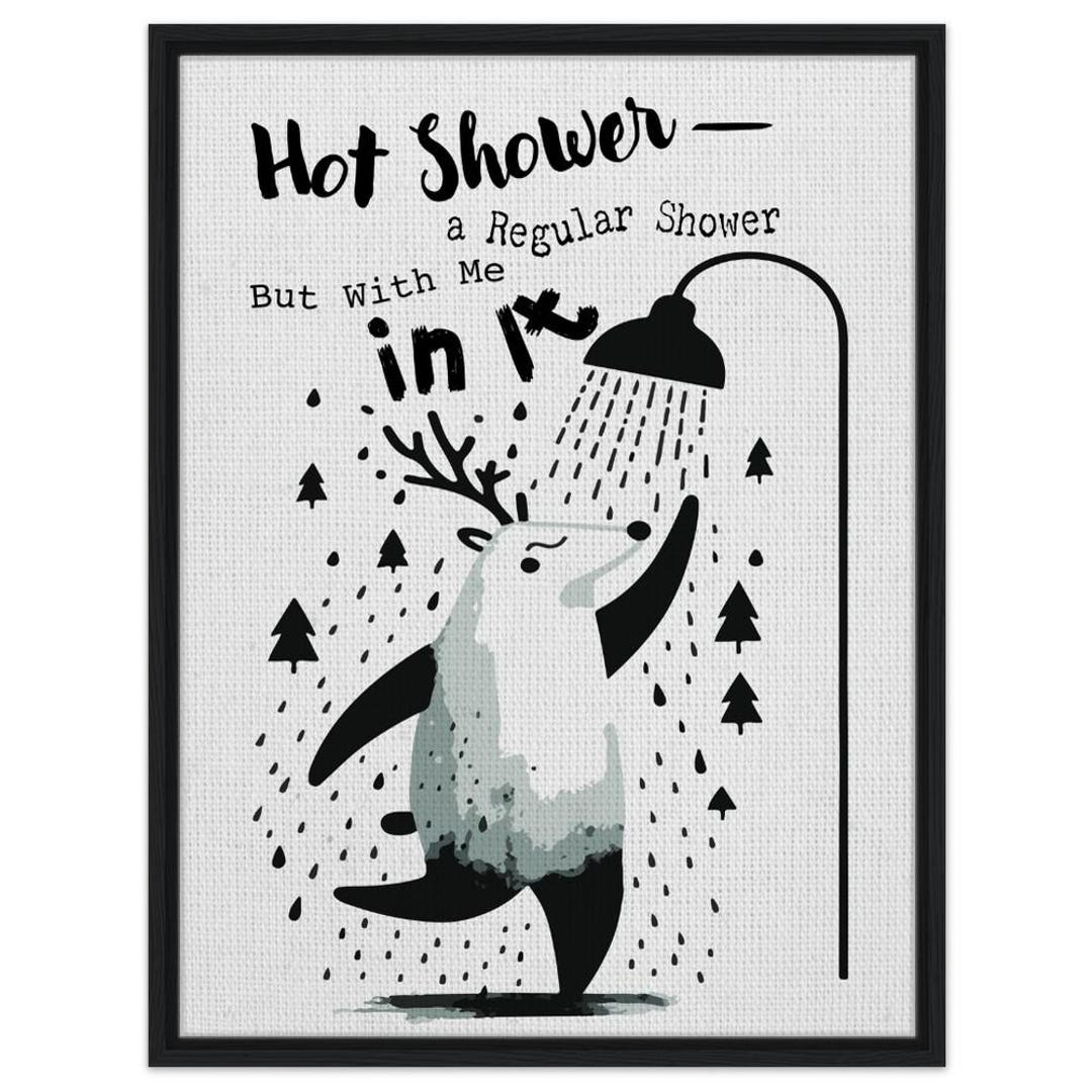 Hot Shower Fun Quirky Animal Wall Art Canvas for Bathroom Decor I ...