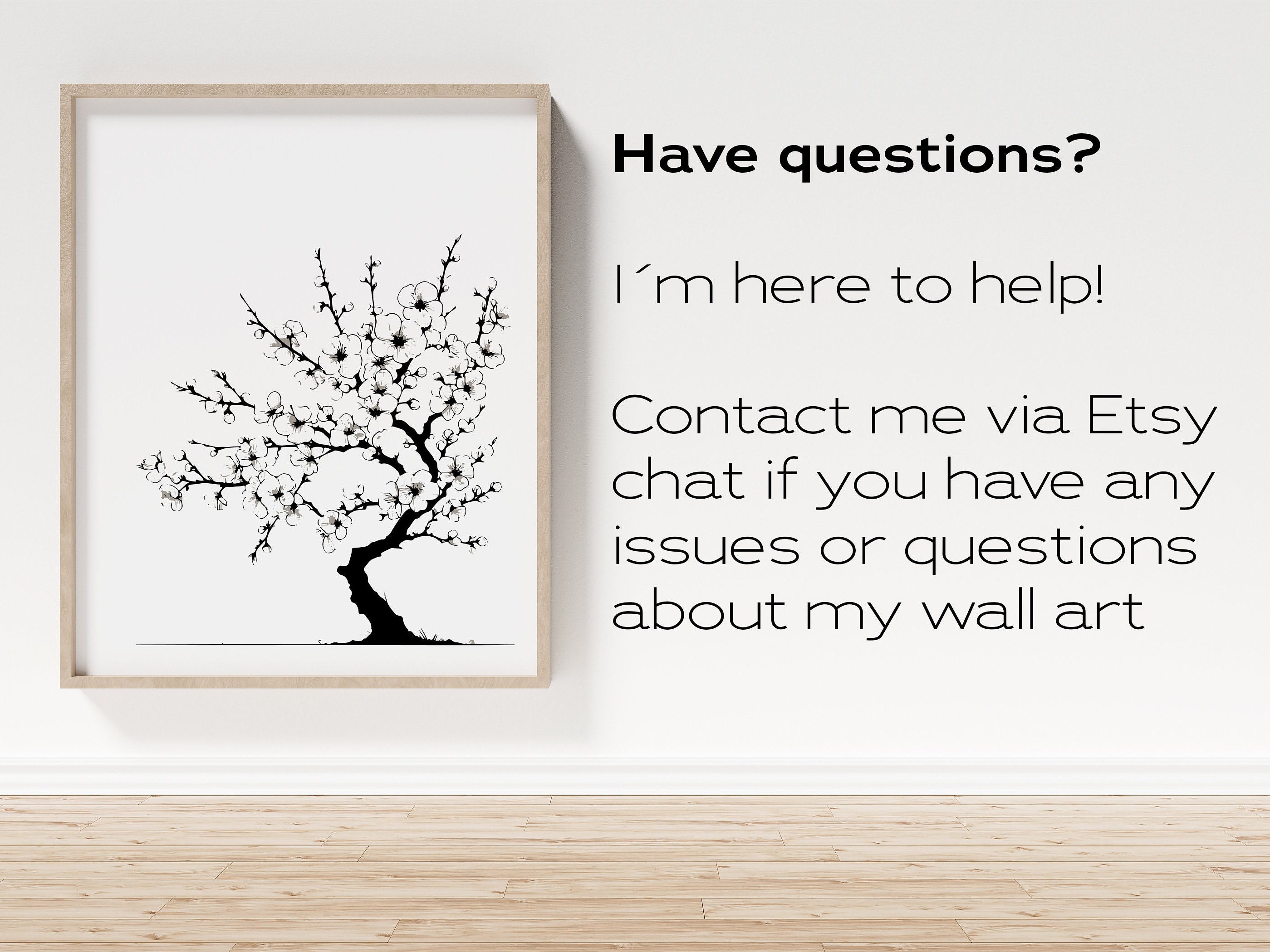 Cherry Tree Poster for Minimalist Japandi Home Wall Art, Blossomed ...