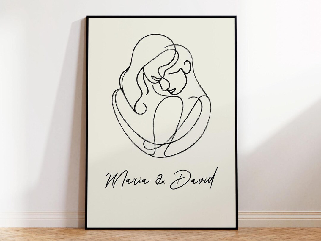 Custom Hug Poster for Valentine's Day Gift for Lover Partner I Framed ...