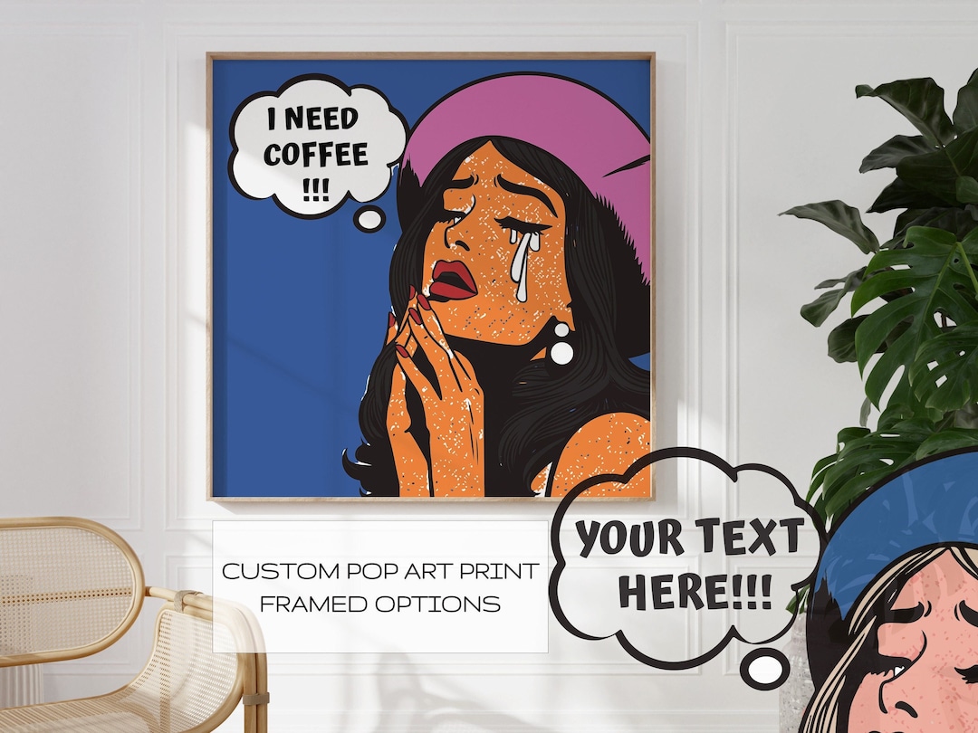 Personalized Text Comic Poster for Fun Modern Maximalist Kitchen Wall ...