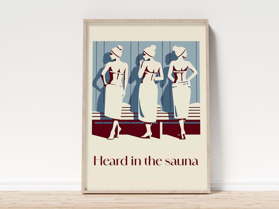 Heard in the Sauna - Cool Bathroom Wall Art I Finnish Sauna Print of ...