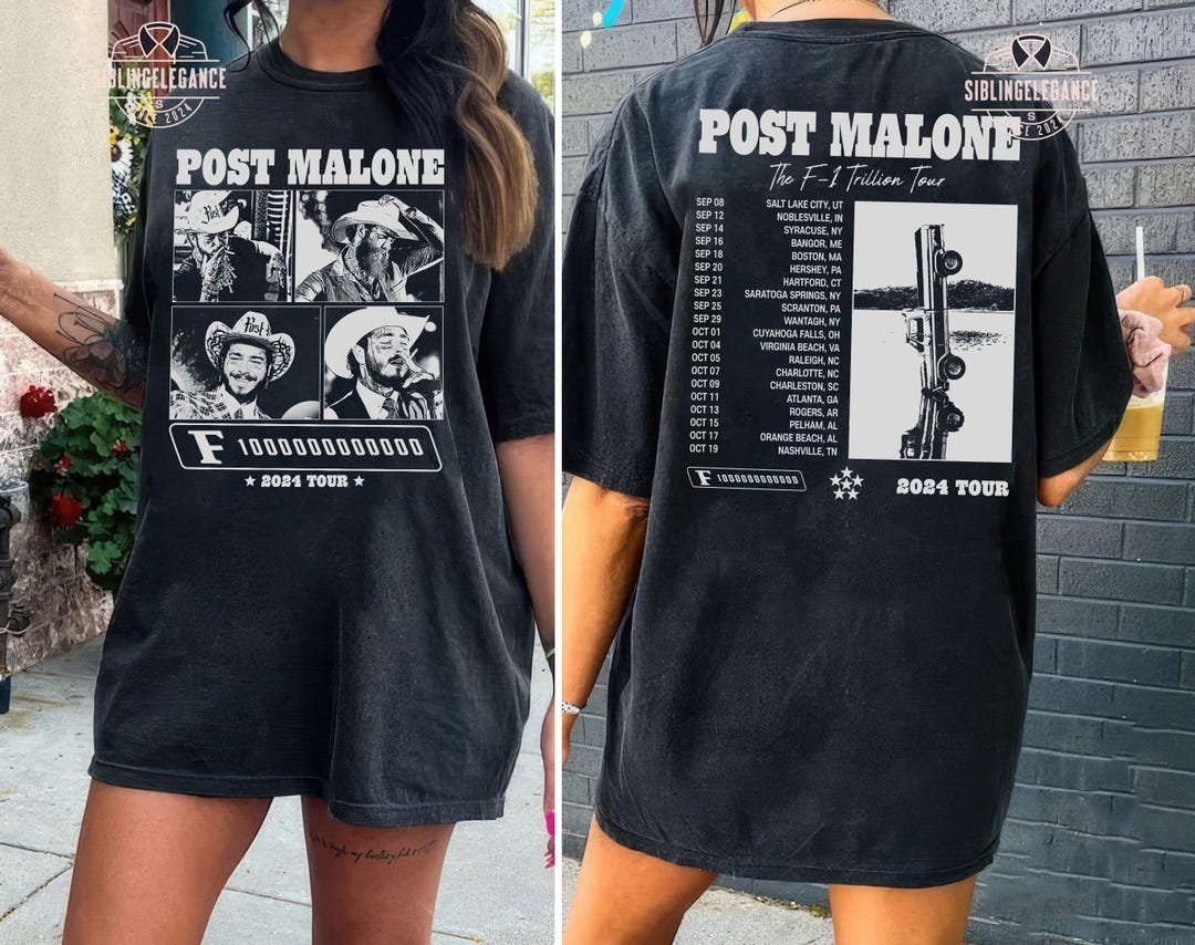 Comfort Colors Post Malone F1 Trillion Tour 2 Sides T-shirt, Vintage ...