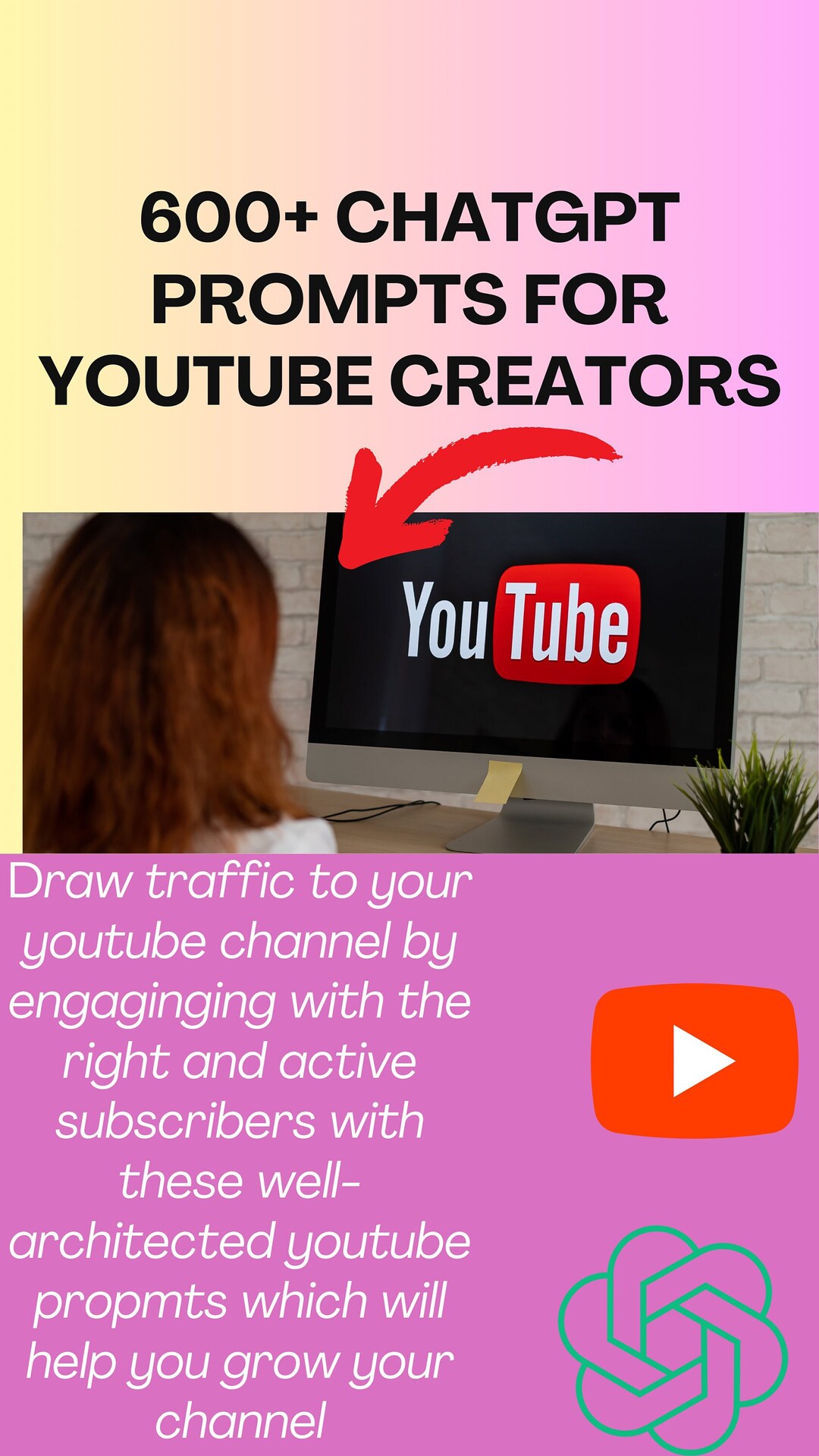 600+ Chatgpt Prompts for Youtube Creators - Etsy