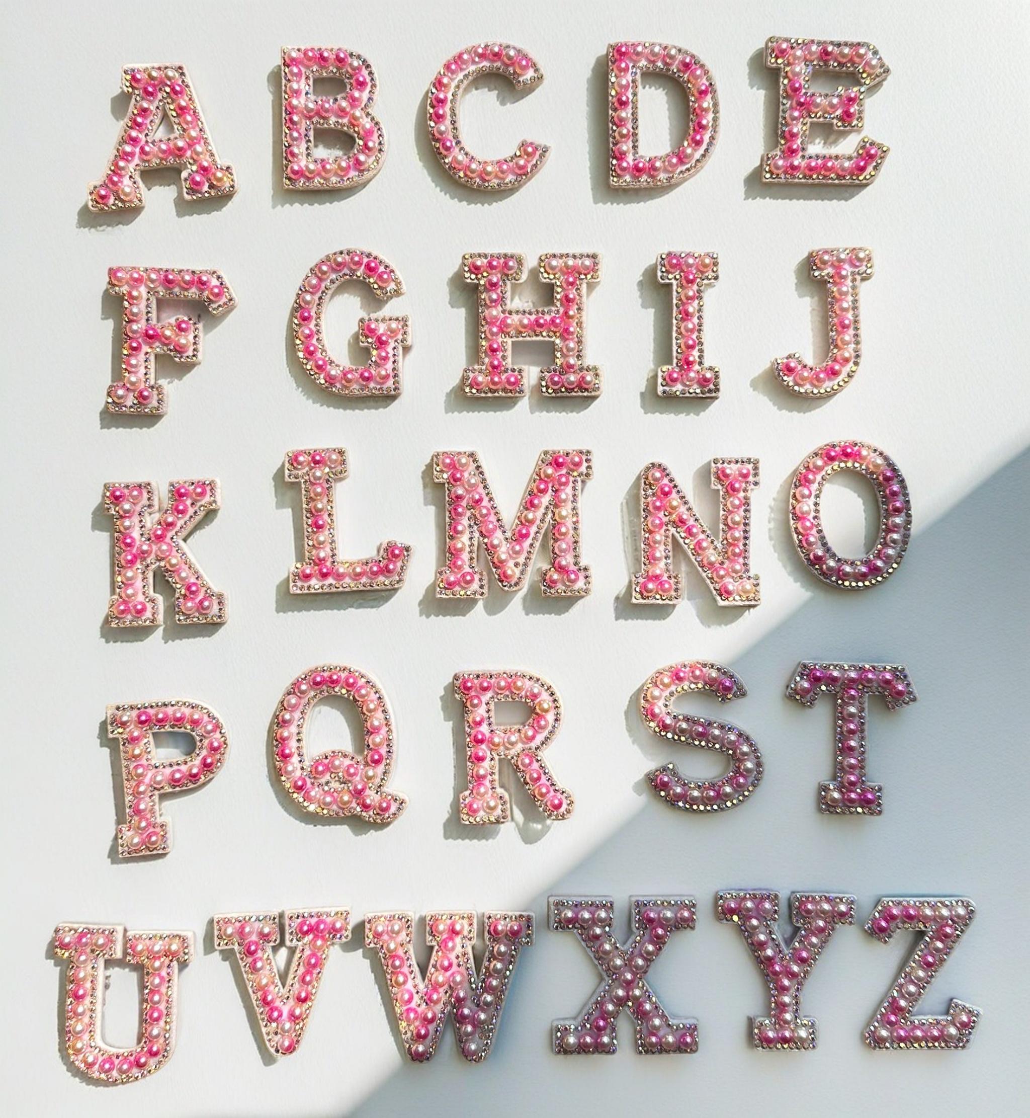 White Pearl Letter Patches,personalized White Pearl Letter Hot Stamping ...