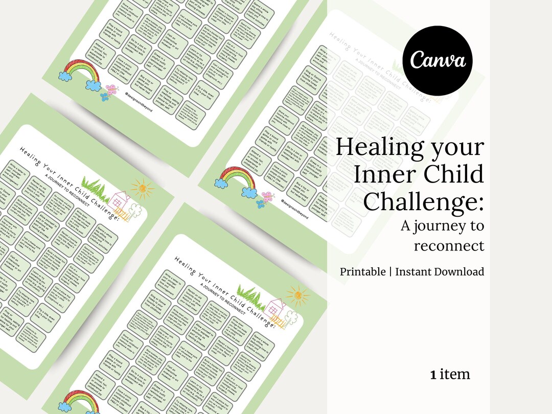 Printable Healing Inner Child Challenge Healing Mindfulness Spirit ...