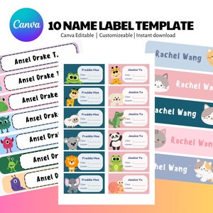 Personalized Cute Name Labels Template Back to School Labels Ideal for ...